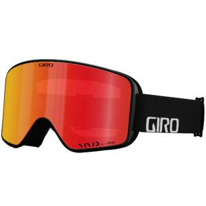 giro method ski goggles - snowboard goggles for men & women - black wordmark strap with vivid ember/vivid infrared lenses