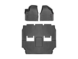 weathertech custom fit floorliners for chrysler pacifica, voyager - full set (44945-1-2), black