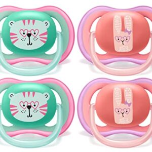 Philips Avent Ultra Air Pacifier, 18+ Months, Pink and Green, 4 Pack, SCF349/45