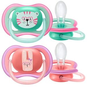 Philips Avent Ultra Air Pacifier, 18+ Months, Pink and Green, 4 Pack, SCF349/45