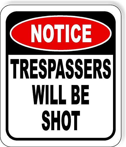 No Trespassing Sign 8.5" x 10", Private Property Signs, Aluminum Wall-Mount Warning Sign, Security Signs for Home or Business, Aluminum Indoor or Outdoor Signs, No Trespassing Signs Private Property