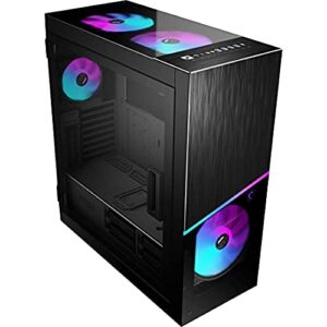 msi mpg sekira 500x full tower gaming computer case (black, 3x 200mm argb + 1x 200mm + 1x120mm argb fans, 8 channel argb hub, usb type-c, tempered glass, msi center, e-atx, atx, matx, mini-itx)