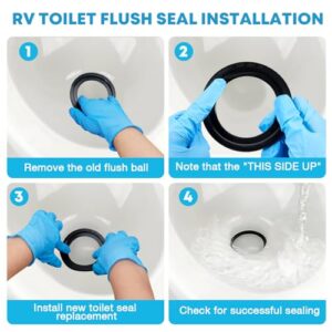 Kohree RV Toilet Seal Replacement Flush Ball Seal, Toilet Accessories for Use with Dometic RV Toilet 300 310 320 Series - Replacement Toilet Parts Fits for Part Number 385311658 (2 Pack)