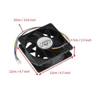 Tosuny Standard Case Fan, Cooling Fan DC 12V 5.0A 7500RPM Ultra Quiet Computer Cooling Fan Replacement 4 Pin Connector for Antminer S7 S9