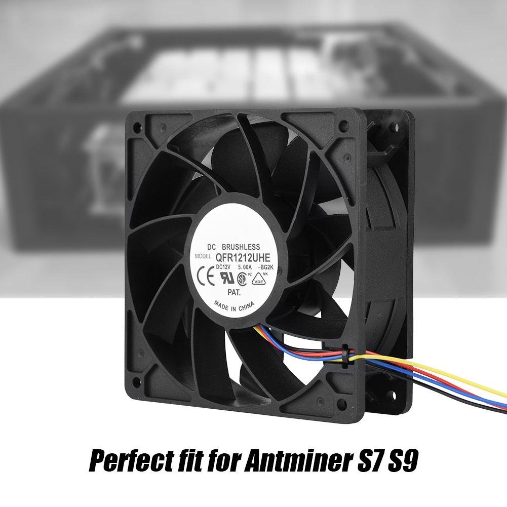 Tosuny Standard Case Fan, Cooling Fan DC 12V 5.0A 7500RPM Ultra Quiet Computer Cooling Fan Replacement 4 Pin Connector for Antminer S7 S9