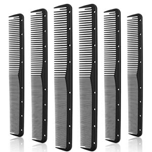 6 pieces carbon fine cutting comb carbon fiber salon hairdressing comb hairdressing comb heat resistant barber comb (6 pieces, black)