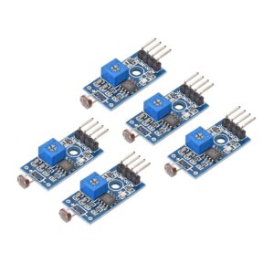 uxcell photosensitive sensor module digital light intensity detection 4pins dc 3.3-5v for uno 5pcs