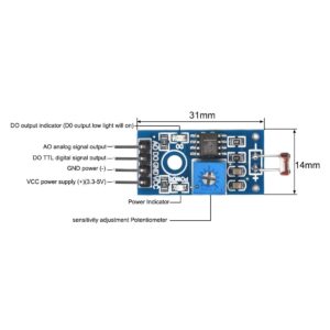 uxcell Photosensitive Sensor Module Digital Light Intensity Detection 4pins DC 3.3-5V for UNO 5pcs