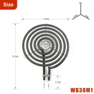 AMI PARTS WB30M2 and WB30M1 Replacement for Range Stove Top Surface Element Burner Kit for GE and Hotpoint, 4 Pack