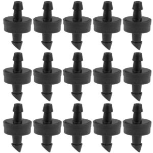 uxcell pressure compensating dripper 2.6gph 10l/h emitter for garden lawn drip irrigation with barbed hose connector plastic black 50pcs