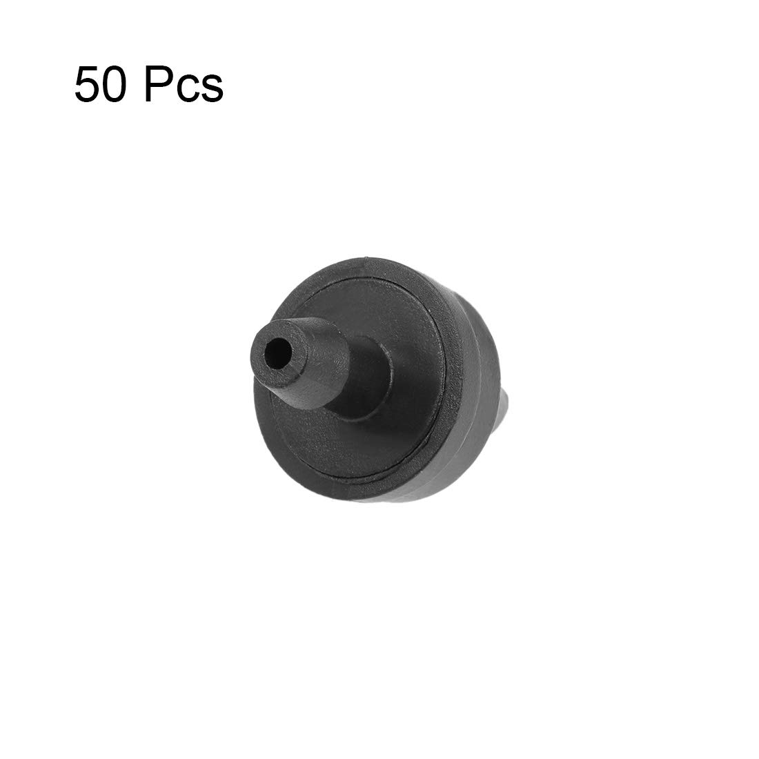 uxcell Pressure Compensating Dripper 2.6GPH 10L/H Emitter for Garden Lawn Drip Irrigation with Barbed Hose Connector Plastic Black 50pcs