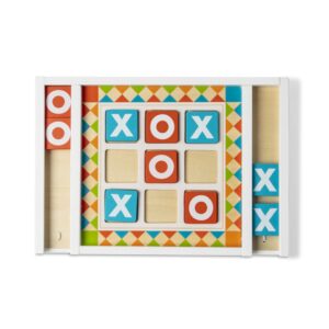 melissa & doug wooden tic-tac-toe board game with 10 self-storing wooden game pieces (12.5ââ‚¬ w x 8.5ââ‚¬ l x 1.25ââ‚¬ d)