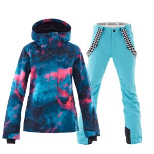 women's ski snowboard jackets pants set windproof waterproof snow jacket ski suits rain jacket (m, style-8)