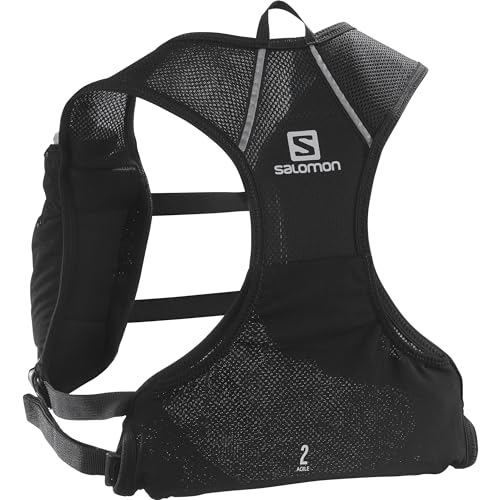 Salomon AGILE 2 Running Hydration Pack with flasks, BLACK, NS