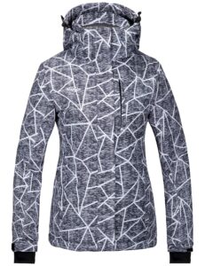 wantdo women's mountain fully taped seams waterproof ski snowboard jacket with hood gray xl