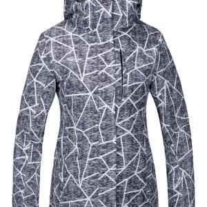 wantdo Women's Mountain Fully Taped Seams Waterproof Ski Snowboard Jacket with Hood Gray XL