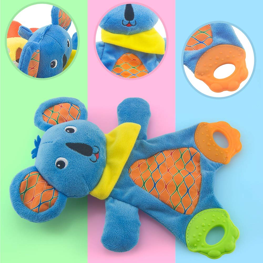 teytoy My First Baby Teething Toy, 2pcs Soft Crinkle Cloth Baby Toys for Toddler, Infants and Kids Perfect for Baby Shower(Lion and Koala)