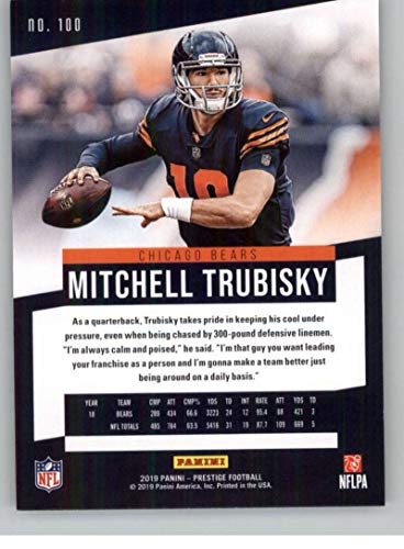 2019 Prestige NFL #100 Mitchell Trubisky Chicago Bears Official Panini Football Trading Card