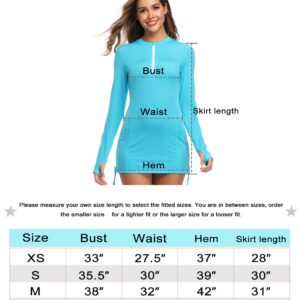 HISKYWIN Women's Long Sleeve UV Sun Protection Rash Guard Side Adjustable Wetsuit Swimsuit Top HF805-Pink-L