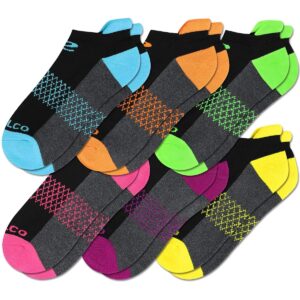 eallco Womens Ankle Socks 6 Pairs Running Athletic Cushioned Sole Socks With Tab