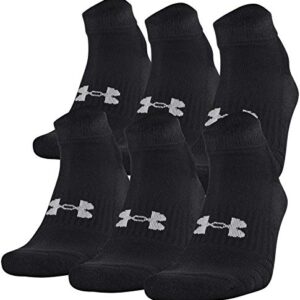 Under Armour Adult Training Cotton Low Cut Socks, Multipairs , Black (6-Pairs) , Large