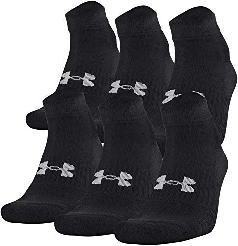 Under Armour Adult Training Cotton Low Cut Socks, Multipairs , Black (6-Pairs) , Large