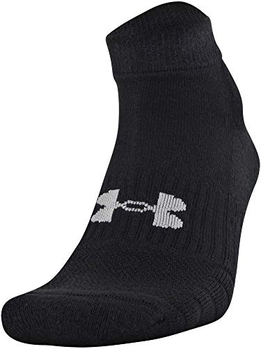 Under Armour Adult Training Cotton Low Cut Socks, Multipairs , Black (6-Pairs) , Large