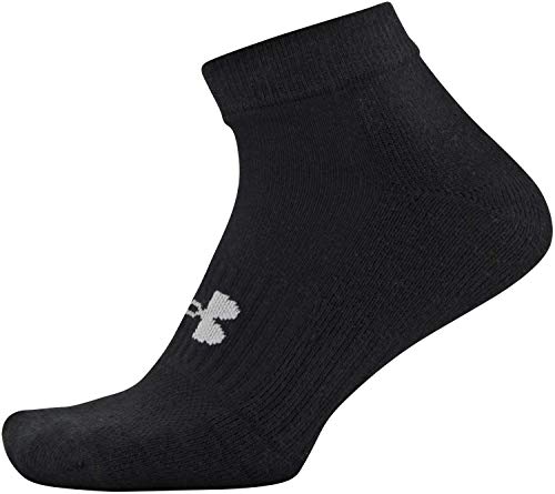 Under Armour Adult Training Cotton Low Cut Socks, Multipairs , Black (6-Pairs) , Large