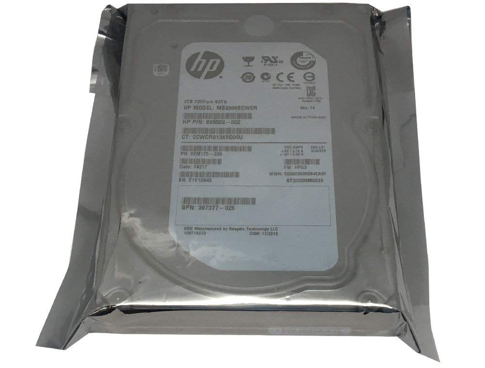 HP/Seagate Constellation ES ST2000NM0033 (MB2000EXWCR) 2TB 7200RPM 128MB Cache SATA 6.0Gb/s 3.5" Internal Enterprise Hard Drive OEM - w/1 Year Warranty (Renewed)