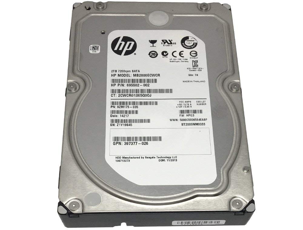 HP/Seagate Constellation ES ST2000NM0033 (MB2000EXWCR) 2TB 7200RPM 128MB Cache SATA 6.0Gb/s 3.5" Internal Enterprise Hard Drive OEM - w/1 Year Warranty (Renewed)