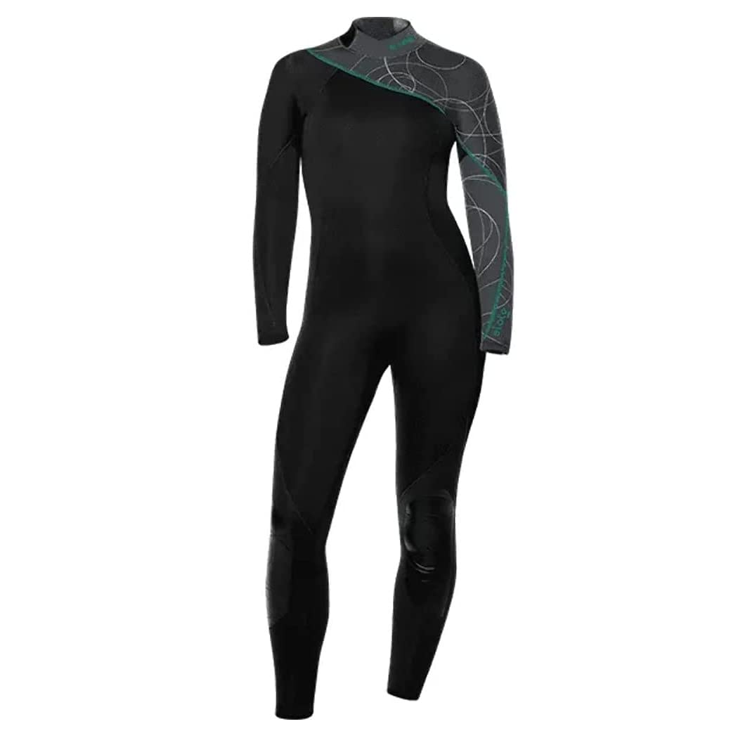 BARE 5MM Women's Elate Full Wetsuit | Comfortable high Stretch Neoprene Material | Long Sleeve | Great for All Watersports, Scuba Diving and Snorkeling | Grey 06