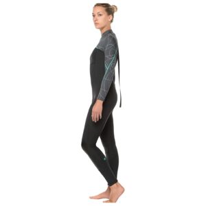 BARE 5MM Women's Elate Full Wetsuit | Comfortable high Stretch Neoprene Material | Long Sleeve | Great for All Watersports, Scuba Diving and Snorkeling | Grey 06