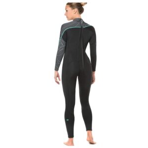 BARE 5MM Women's Elate Full Wetsuit | Comfortable high Stretch Neoprene Material | Long Sleeve | Great for All Watersports, Scuba Diving and Snorkeling | Grey 06