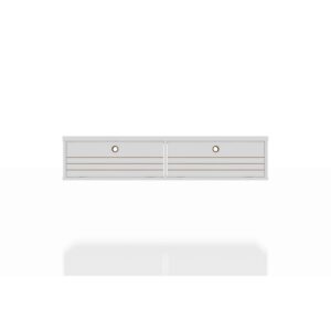 manhattan comfort liberty mid century modern home office floating desk, 42.28", white