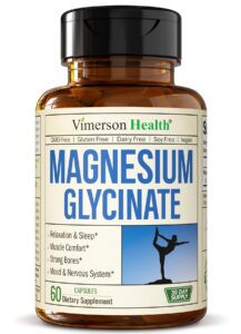 magnesium glycinate 200mg capsules (glicinato de magnesio) - vegan magnesium 200mg for restful sleep & mood support, muscle comfort, bone & nervous system health. 60 chelated magnesium-glycinate caps