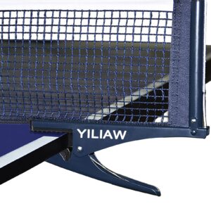 yiliaw collapsible table tennis net 72” professional steel pingpong net clip grip mesh training competition portable tension adjustable post, easy set up for adults & kids