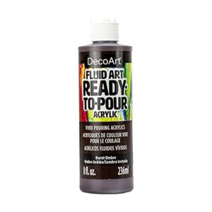 deco art decoart fluidart ready-to-pour acrylic paint 8oz-burnt umber