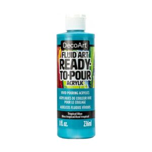 deco art decoart fluidart ready-to-pour acrylic paint 8oz-tropical blue