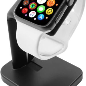 Macally Apple Watch Charger Stand for Series Ultra, 9, 8, 7, 6, 5, 4, 3, 2, 1, SE (44mm, 42mm, 40mm, 38mm) - Sleek iWatch Apple Watch Stand Dock - The Perfect Apple Watch Charging Station - Black