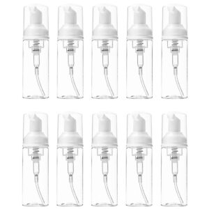 jiuzhu foam pump bottle 10 pcs 2oz foaming soap pump dispenser & bpa free for cleaning, travel, cosmetics packaging, hand soap foaming, wash eyelashes，shampoo