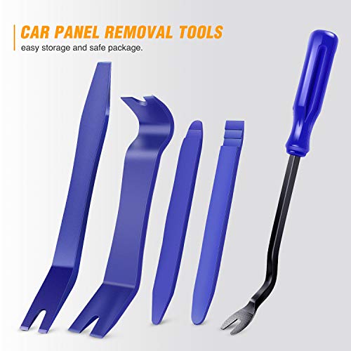 GOOACC 5PCS Auto Trim Removal Tool Kit No-Scratch Pry Tool Kit for Car Door Clip Panel & Audio Dashboard Dismantle -5PCS