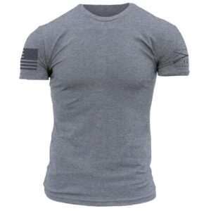 grunt style basic crew men's t-shirt, color dark heather grey, size medium