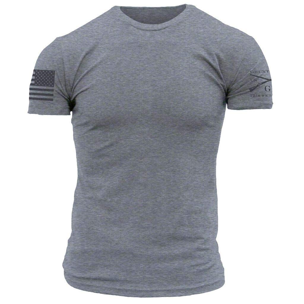 Grunt Style Basic Crew Men's T-Shirt, Color Dark Heather Grey, Size Medium