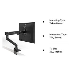 EVEO Premium Single Monitor Mount - 17 to 32 inch Single Monitor Arm Desk Mount, Adjustable Spring Monitor Stand, VESA Monitor Mount for Computer Monitor Mount. Full Motion Swivel Monitor Arms Mount.