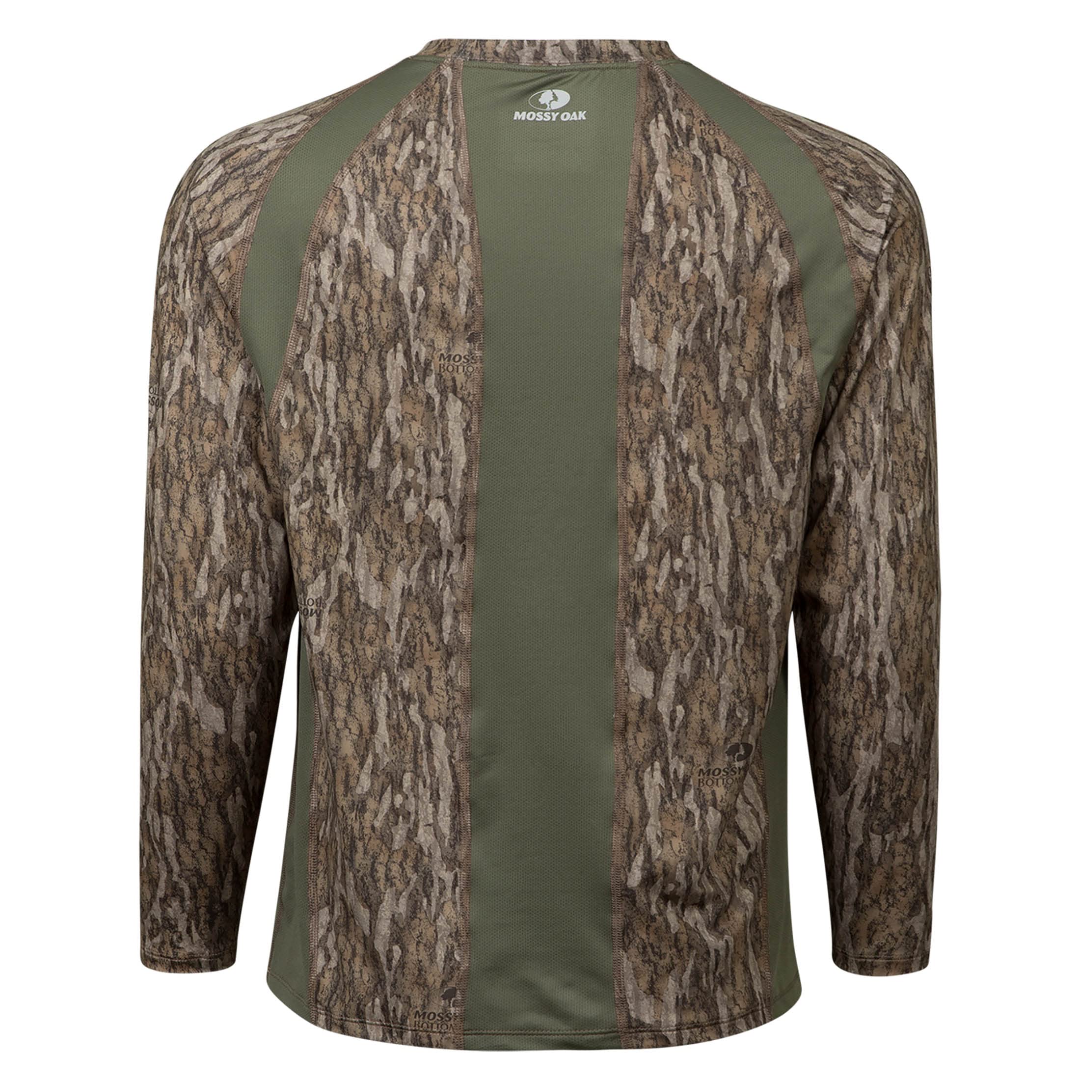 Mossy Oak Standard Men Lightweight Camo Shirts Hunting, Bottomland, Medium