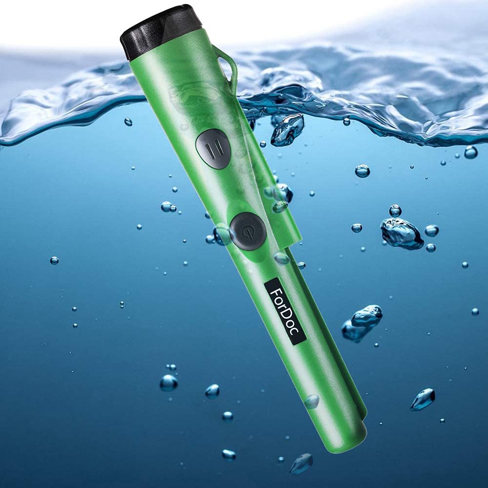 Pinpoint Metal Detector Pinpointer Waterproof - 2019 Fully Waterproof Design Metal detectors for Adults and Kids Green with Belt Holster