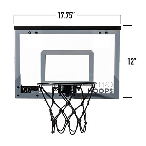 Franklin Sports Over The Door Mini LED Scoring Basketball Hoop - Slam Dunk Approved - Shatter Resistant - Accessories Included 17.75" x 12"