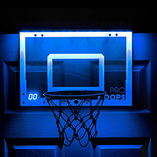 Franklin Sports Over The Door Mini LED Scoring Basketball Hoop - Slam Dunk Approved - Shatter Resistant - Accessories Included 17.75" x 12"