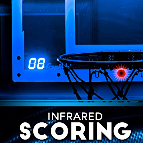 Franklin Sports Over The Door Mini LED Scoring Basketball Hoop - Slam Dunk Approved - Shatter Resistant - Accessories Included 17.75" x 12"