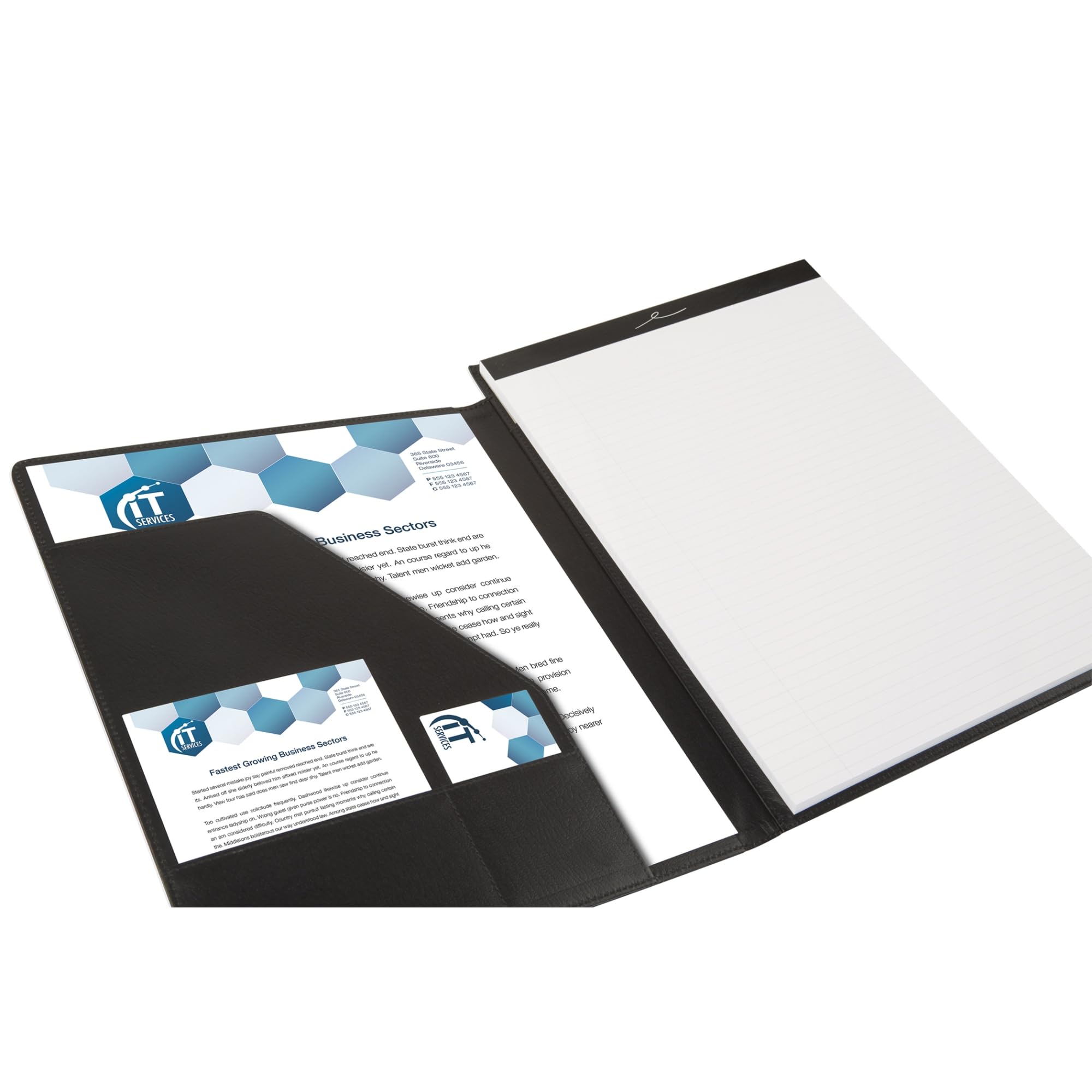 Office Depot® Brand Professional Legal Pad With Privacy Cover, 8-1/2" x 11", Narrow Ruled, White, 100 Pages (50 Sheets), Black